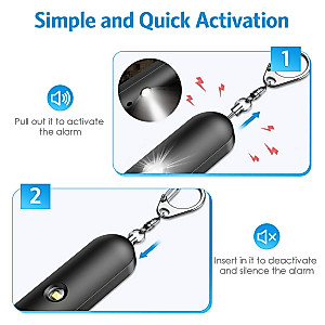 (Upgraded Version) Safe Sound Personal Alarm, 130dB Safesound Security Alarm Keychain, Dual Speakers, Emergency Self Defense Alarm with LED Light, for Kids, Women, Elderly (2 Pack)