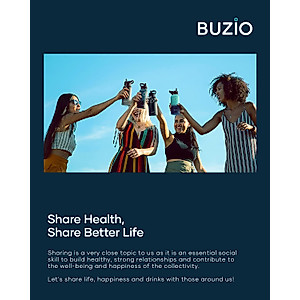 BUZIO 32oz Insulated Stainless Steel Water Bottle with Straw Lid, Spout Lid, Hand Lid and Carrying Pouch, Double Wall Water Bottle, Leakproof BPA Free Water Falsk Travel Thermo, Indigo Crush