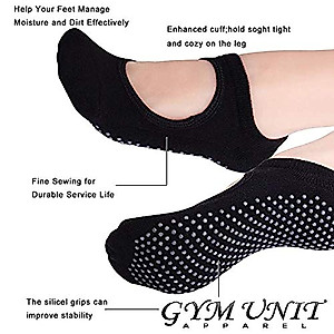 Gym Unit Apparel Non slip sock Bundle, 2 styles, Pilates socks with straps nonslip grip, yoga socks nonslip non skid socks, for Barre, Dance, yoga, Pilates, Ballet, home leisure