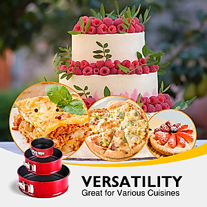 Springform Pan set, Nonstick Leakproof 3 Pcs(4"/7"/9") Cake Pan Bakeware Cheesecake Pan with 3 PcsIcing Spatula, Baking Pan, Round Cake Pans, Cake Decorating Kit, Baking Supplies, Cake Mold-Red