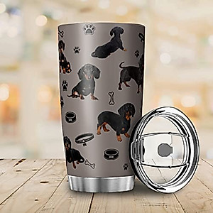 WmhrYpzhL Dachshund Travel Mug Dog Coffee Cup Stainless Steel Insulation Tumbler with Lid For Home Office School Outdoor Gifts Dachshund