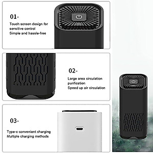 Pawtins Pet Air Purifier 2.0, Puppymothers Pet Air Purifier, Pawtins Pet Air Purifiers for Home Pee Smell, Air Purifier for Pet Waste, Mini Portable Pet Air Purifier-2pcs black