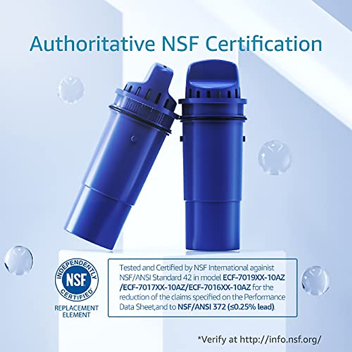 AQUA CREST Replacement for Pur® Pitcher Water Filter, CRF950Z, PPF951K, CR-1100C, PPT700W, CR-6000C, PPT711W, PPT711 and More Pur® Pitchers and Dispensers, NSF Certified, AQK-CF10A, 4 Packs