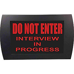 American Recorder 9" x 5.5""DO NOT Enter Interview in Progress" LED Indicator Sign (Red)