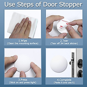 XoYoZo Door Stoppers Wall Protector Buffer Guard Doorknob Door Handle Bumper Self Adhesive Silencer Soft Rubber Crash Pad for Home Office