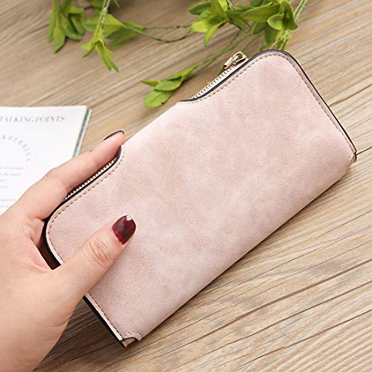 Wallets for Women Leather Clutch Phone Purse Ladies Wallet RFID Credit Card Coin Holder Bifold