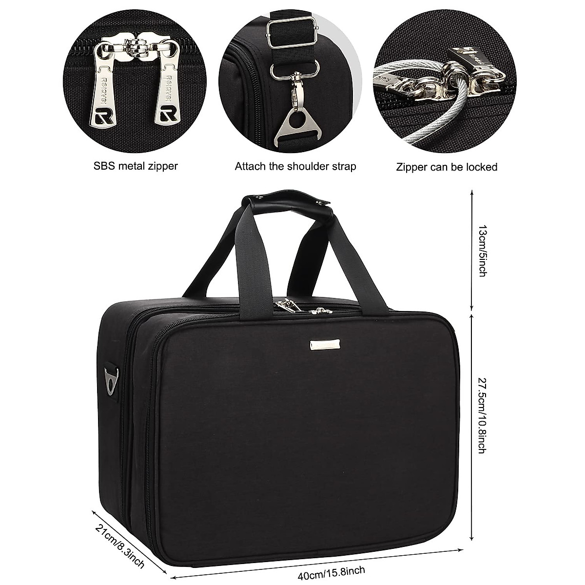 Hairdresser Bag, Large Makeup Case for Hair Stylist Professional Makeup Bag Hair Tools Storage Organizer Box, Barber Travel Bag Carrying Case, Heat Insulation Aluminum Film for Hair Equipment