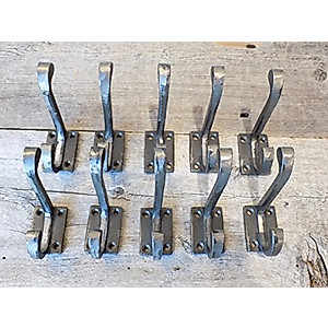 Midwest Craft House 10 Coat Hooks 3 1/2" Long Iron for Hats, Coats, Towels, Bathroom, Kitchen, ETC.!