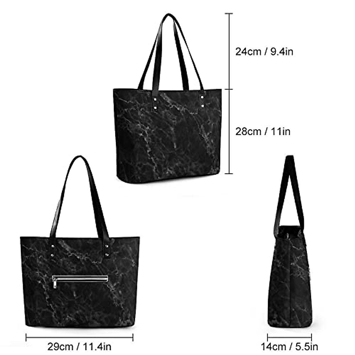 Womens Handbag Marble Texture Leather Tote Bag Top Handle Satchel Bags For Lady