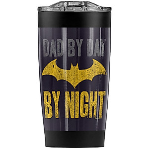 Logovision Batman Dad By Day Stainless Steel Tumbler 20 oz Coffee Travel Mug/Cup, Vacuum Insulated & Double Wall with Leakproof Sliding Lid | Great for Hot Drinks and Cold Beverages