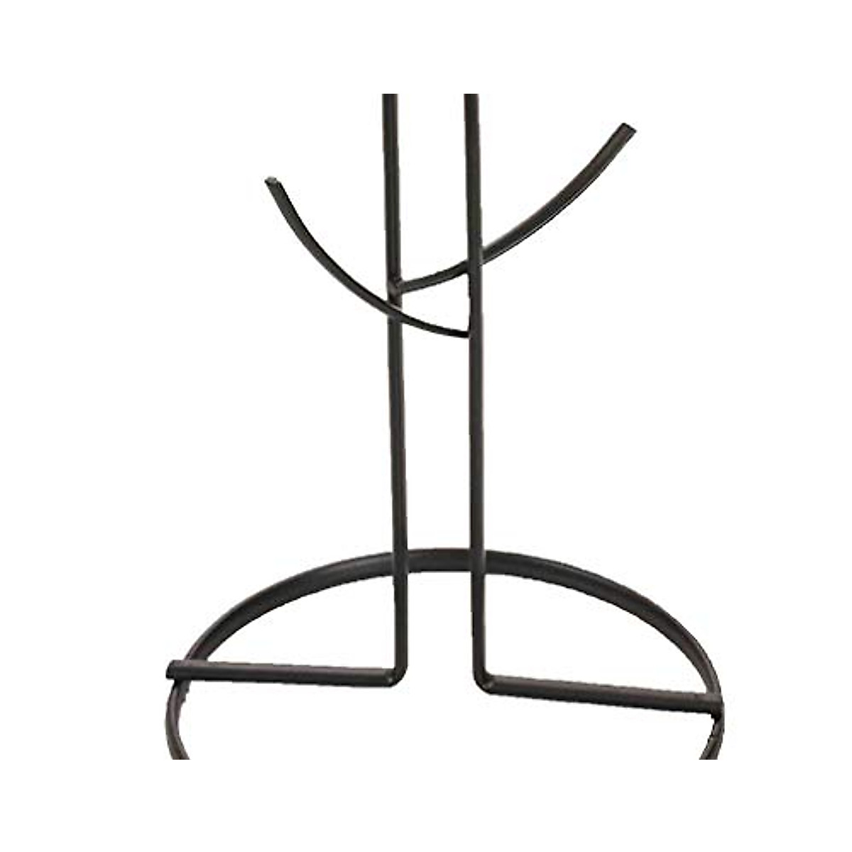 Home Basics Chrome Wire Collection Durable Steel Mug Tree Stand, 6-Hook Coffee Tea Cup, Holder Kitchen Countertop, Black