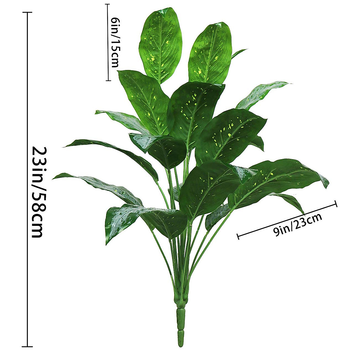 Beebel Artificial Plants Shrubs Stems Taro Leaf Faux Ficus Plant Indoor Outdoor Greenery for Floral Arrangement Farmhouse Home Garden Wedding Patio Indoor Decor