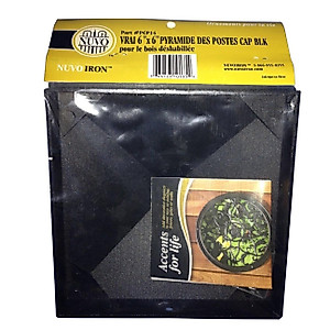 Nuvo Iron Pyramid Post Cap, 6" x 6",Black