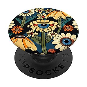 Cottagecore Mushroom Flower Hippie 60s 70s Aesthetic Style PopSockets Swappable PopGrip