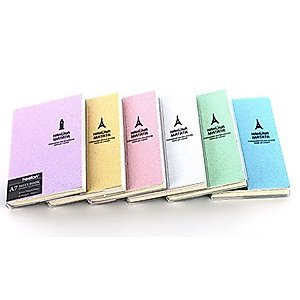 Premium 6 Pack Pocket Mini Notebooks - 3x4" Glitter Thread-Bound Ruled Note Pads with Plastic Cover 6 Assorted Colors (Great Slumber Party Supplies)