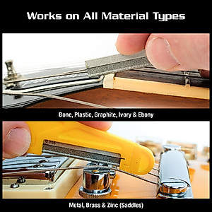 MusicNomad MN668 6 pc. Diamond Coated Electric Guitar Nut Slotting File Set - Light Strings, with Storage Case