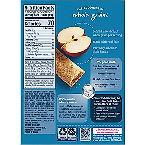Gerber Soft Baked Grain Bars, Apple Cinnamon, 8 Individually Wrapped Bars/Box (Pack of 4)