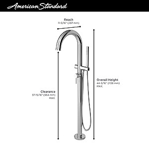 American Standard T064951.295 Contemporary Round Freestanding Tub Filler for Flash Rough-in Valve, Brushed Nickel