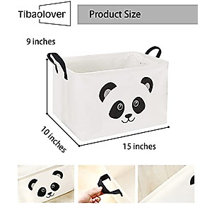 TIBAOLOVER Rectangular Kids Storage Basket Gift Basket Baby Storage Basket Cute Kids Toy Storage Bin Organizer Shelf Book Basket Room Decor(PANDA)