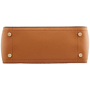 Michael Michael Kors Womens Sylvia Leather Logo Shoulder Handbag Brown Medium