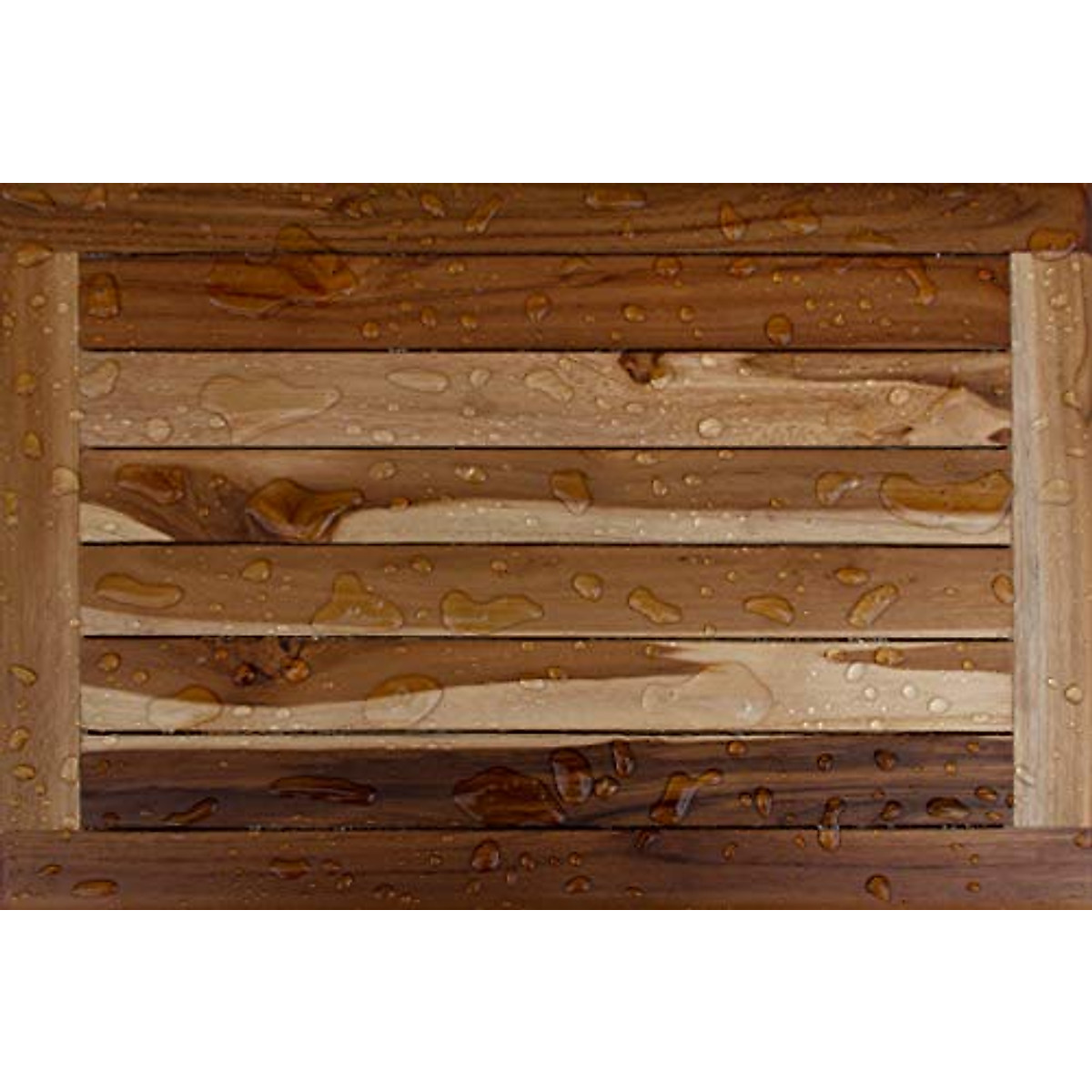 EcoDecors Earthy Teak Shower Bench Eleganto Wooden Seat Garden Bench Natural Teak Wood Patio Bench Armless Bench for Indoors and Outdoors - 30 inches Length