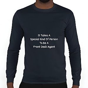 Special Person Gift for Front Desk Agent Receptionist Coworker Humor Black and Muticolor Unisex Long Sleeve T Shirt
