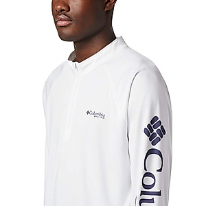Columbia Men's PFG Terminal Tackle 1/4 Sleeve Zip Tee, Breathable, UV Sun Protection