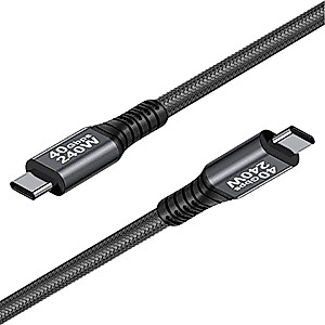 SlimQ 𝐒𝐥𝐢𝐦𝐐 240W Charging USB C to USB C Cable, for Type C Laptop, Hub, Docking, USB 4 Cable 3.3ft, Supports 8K HD Display, 40 Gbps Data Transfer, and More