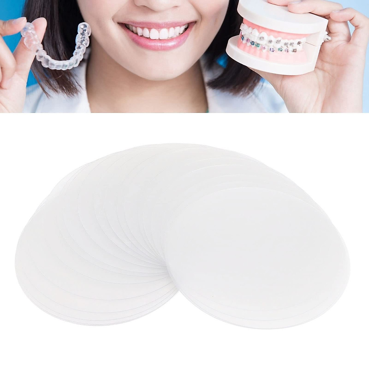 20pcs Dental Hard Splint Sheets Round, Vacuum Forming Sheet Thermoforming Material Round Good Thermoforming Performance, for Vacuum Forming Machine