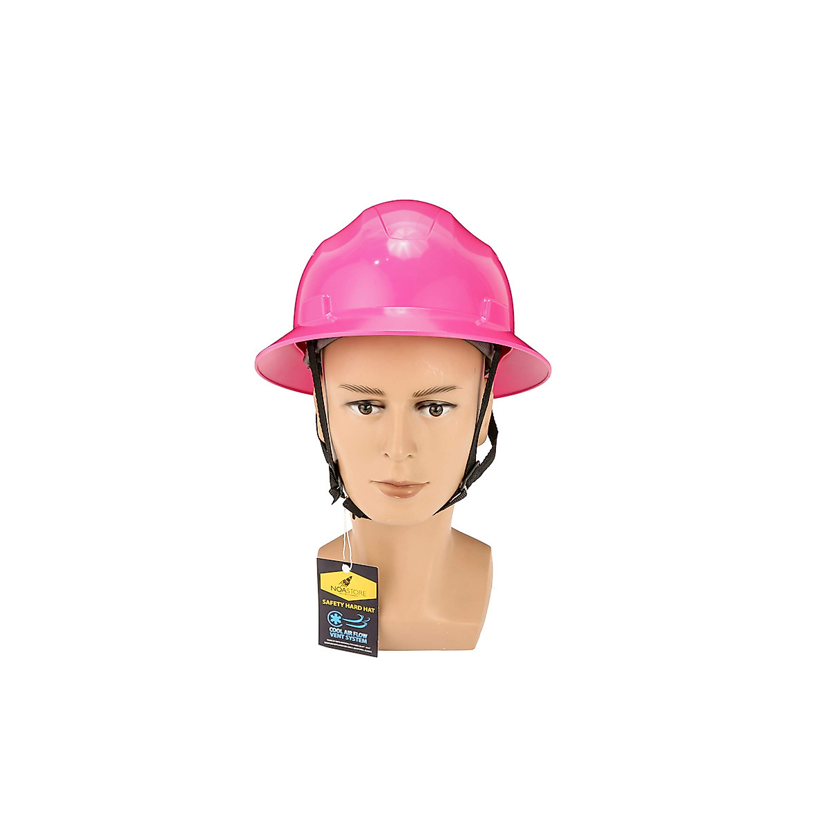 Noa Store HDPE Pink Full Brim Hard Hat with Fas-trac Suspension