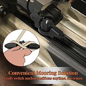 Kayak Anchor Cleat for Kayak Track Mount, Standard Kayak Cleat Track Mount, Rope Cleat for Kayak Rail Mount Accessories, Kayak Line Cleat 1 Pcs,Black