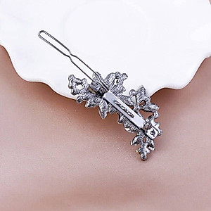 Goledwedy Crystal Flower Bridal Hair Clips(2 packs) Rhinestone Wedding Hair Clips For Brides