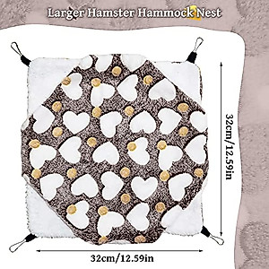 Small Pet Cage Hammock Set Ferret Hanging Hammock Large Guinea Pig Hideout Mattress Pet Cage Tunnel Set Ferret Squirrel Hamsters Guinea Pigs Chinchillas Small Animals POKHDYE 3pcs Large Heart Coffee
