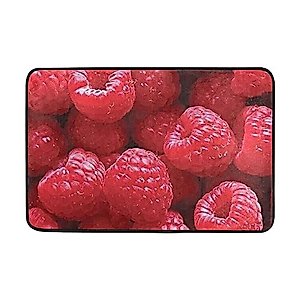 Doormat Welcome Door Mat-Red Raspberries As Background 4x5 Film,Living Room Kitchen Floor Mat Home  Indoor Outdoor Decoration 24X16INCH