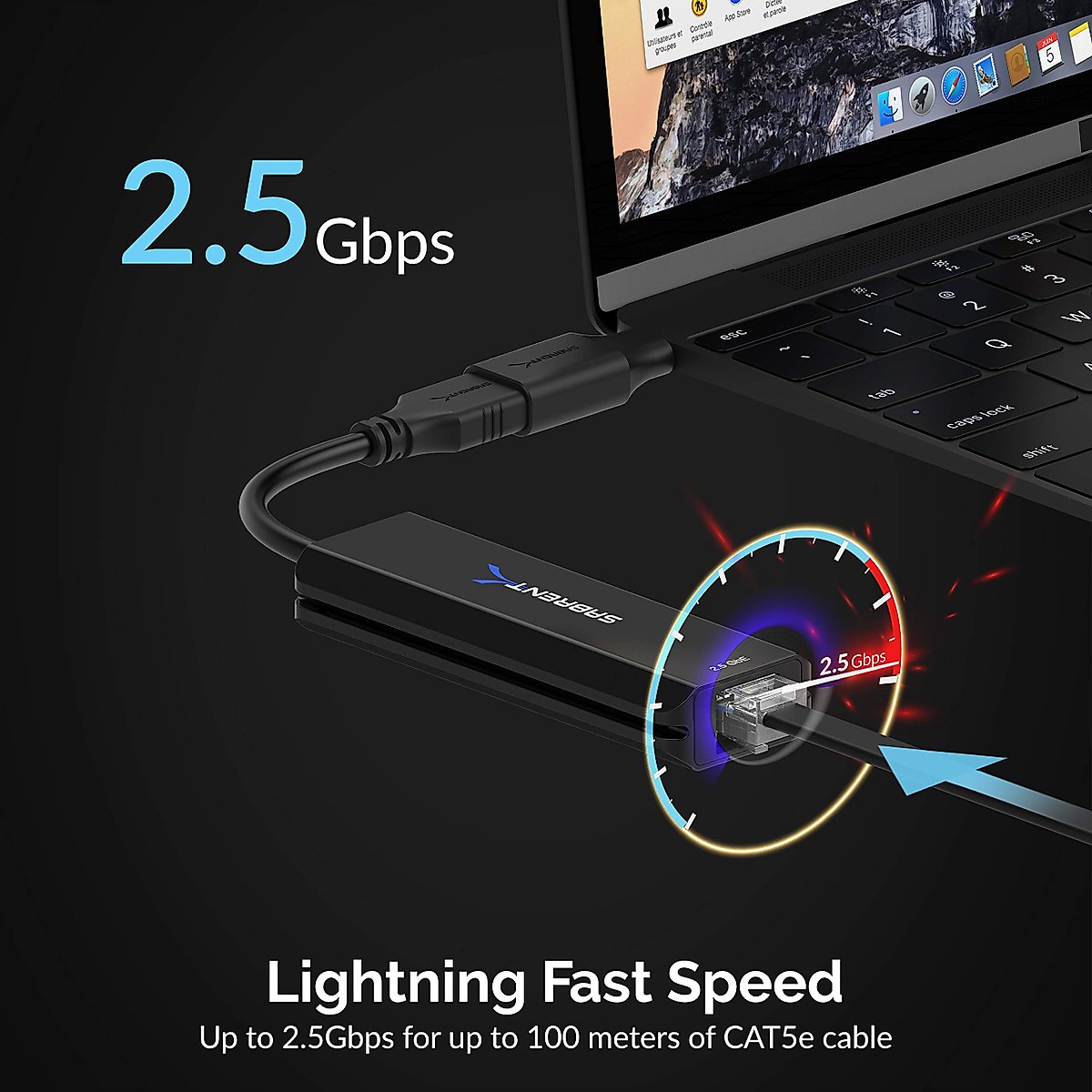 Sabrent USB Type-A or Type-C to 2.5 Gigabit Ethernet Adapter + USB Type-C External Stereo Sound Adapter