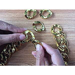 YWQZGYP Big Chunky Plastic Hip Hop Chain Necklace,26",32",36",40" (32 inches, Gold)