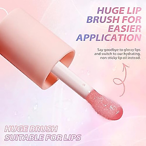 LANGMANNI Moisturizing Lip Oil,No-Sticky Lip Gloss Lip Balm Lip Care,Fruit Flavoured Lip Oil For Dry Lip's Moisturizing Hydrating And Nourishing ((Strawberry))