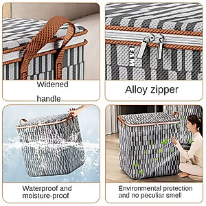 WEERSHUN Large Capacity Folding Clothes Storage Bag Portable Closet With Handle Zipper Storage Bag Can be Used to Organize Clothes Quilts Shoes Blankets (180L)