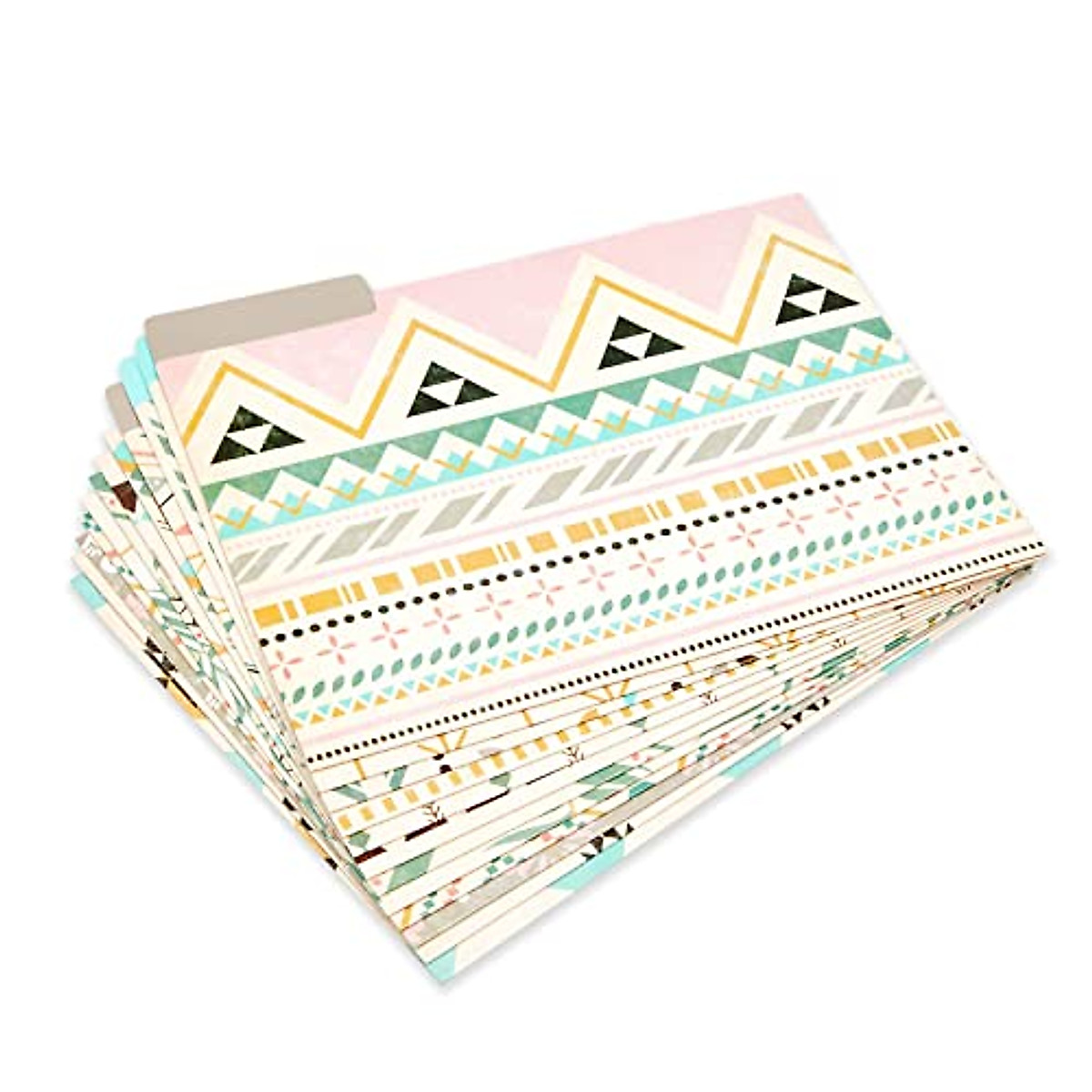 12-Pack Boho-Themed Western Decorative File Folders, Letter Size, 1/3 Cut Tab, Bohemian-Themed