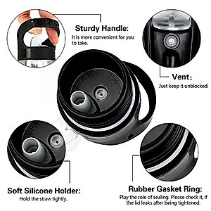 Straw Lid Compatible for Hydro Flask Standard Mouth, Simple Modern Ascent Lid with Straw. Replacement Cap Multi-Compatible with 1.91" Mouth 18 oz, 21 oz, 24 oz Insulated Water Bottle Flip Top (A-1 PC)