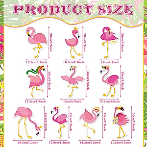 Geiserailie 10 Pieces Summer Flamingo Magnet Cute Cruise Door Magnets Pink Flamingo Fridge Sticker Magnetic Refrigerator Protector Car Decals for Kitchen School Office Whiteboard