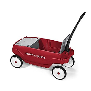 Radio Flyer, Deluxe Family Wagon with Canopy, Plastic Red Wagon, for Ages 1.5+
