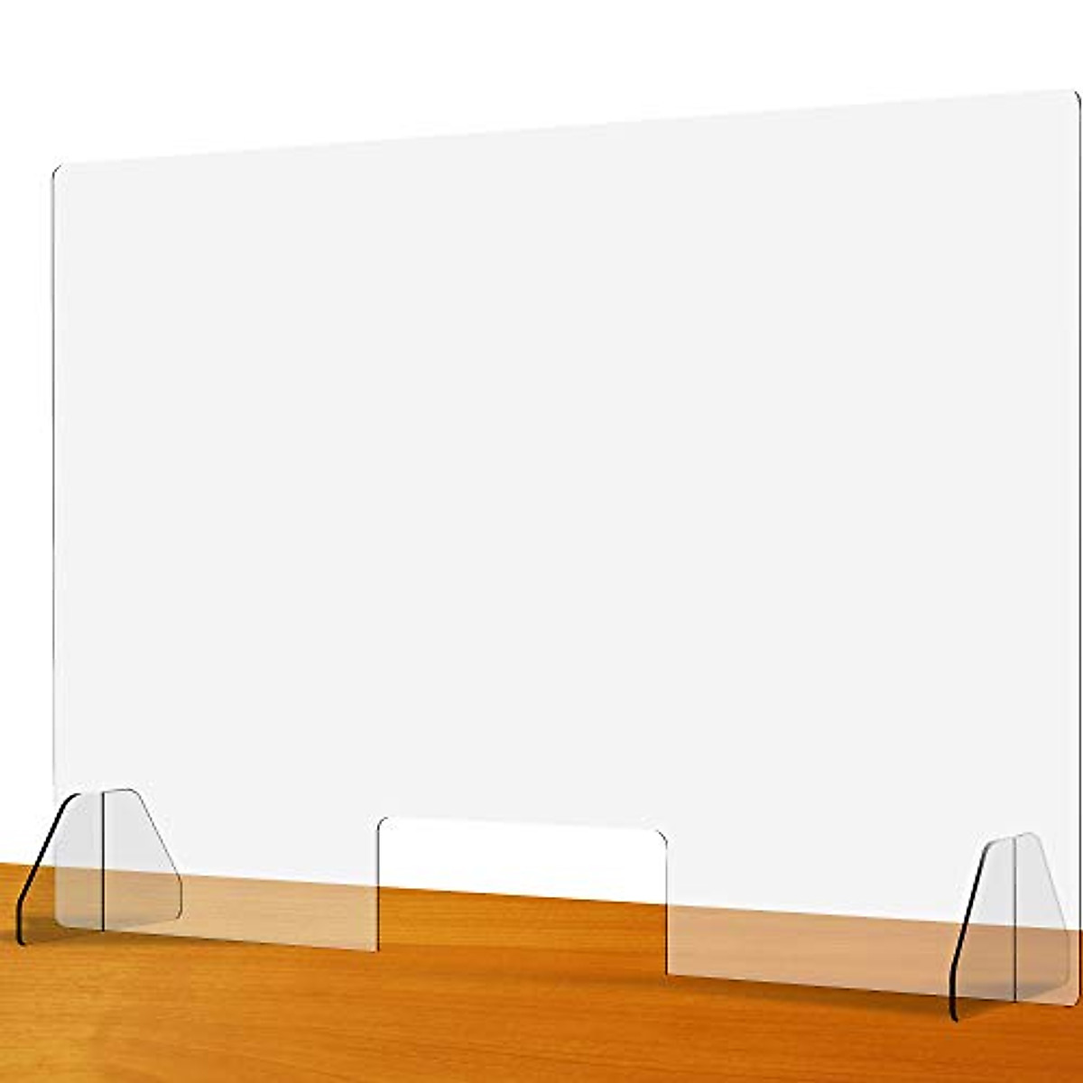 Clear Acrylic Plexiglass Sneeze Guard 36"W x 24"H - Protective Plastic Window Barrier Screen and Shield - Freestanding Portable Germ Protection Shields for Office Desk, Counter, Table and Nail Salon