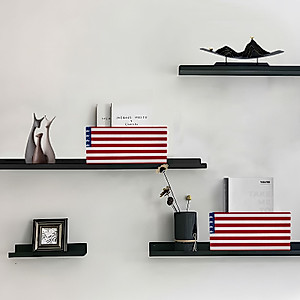 YETTASBIN America Flag Felt Storage Baskets with Handle, Collapsible Open Storage Bin Drawers Storage Box for Shelf Closet Office Bedroom Nursery Home, 2 Pack, g352631406p737c780s1706