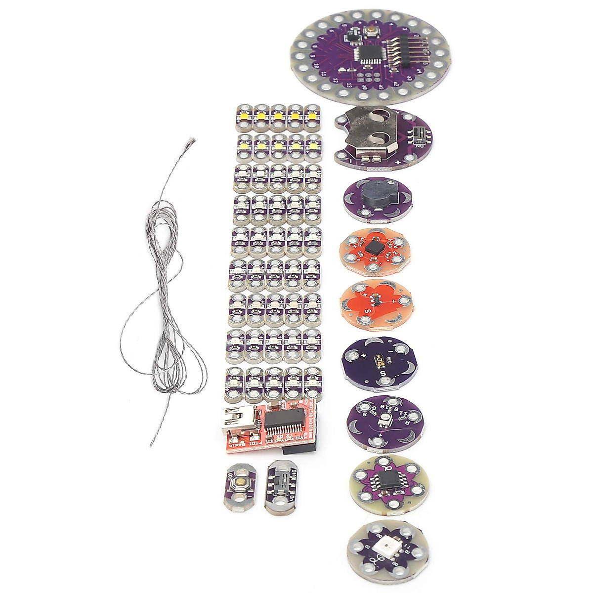 Breadboards Starter Kit 2.7V-5.5V Electronics Component Starter Kit Breadboard Jumper Wires Kit Conductive Thread Set Electronic Fun Kit Development Board