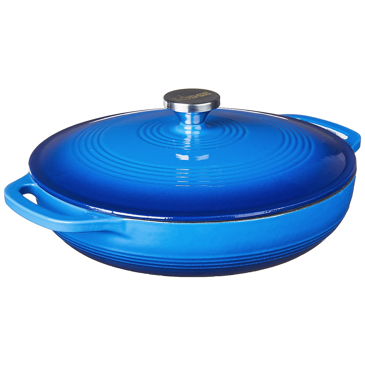 Lodge Enameled Cast Iron Covered Casserole, 3.6-Quart, Caribbean Blue, Oval casserole & EC7D33 Enameled Cast Iron Dutch Oven, 7.5-Quart, Caribbean Blue