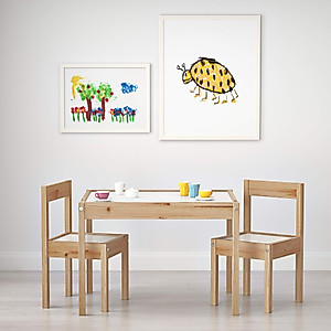 Ikea LÄTT children's table with 2 chairs, white/pine