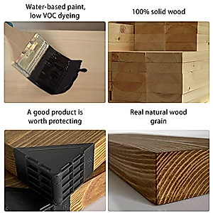 XWNE Wood Floating Shelves,24 inch Rustic Wood Wall Shelves for Bathroom Living Room Bed Room Kitchen Farmhouse Laundry Room Set of 2,Handmade-Thickened Wall Shelf,Oak Color