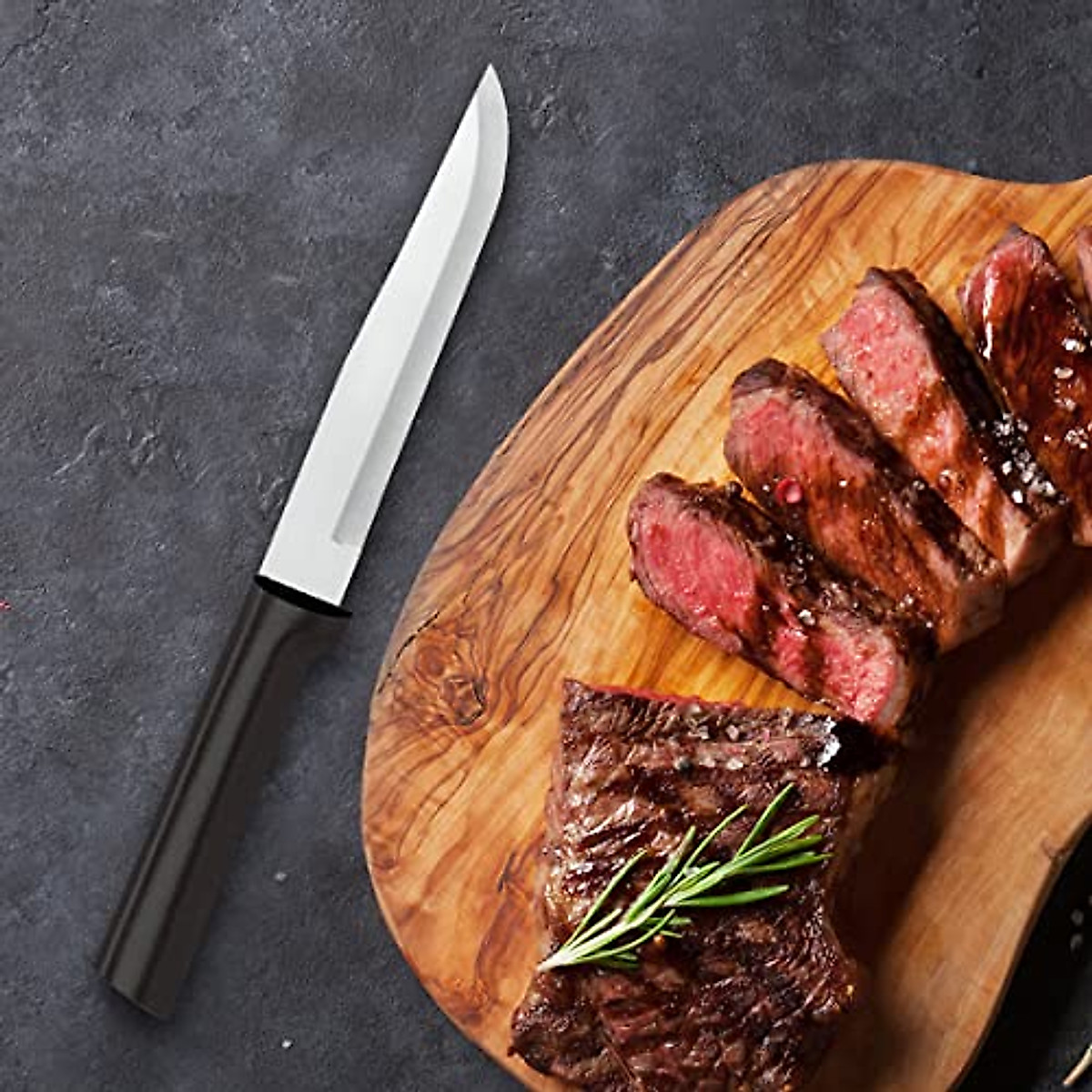 RADA Stubby Butcher Knife – Stainless Steel Blade With Black Stainelss Steel Resin Handle, Pack of 2