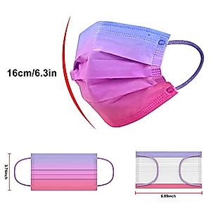 Supsiah 100PCS Face Mask Disposable 3 Ply , Individually Packaged, for Adult Protection Breathable (Color Contrast)